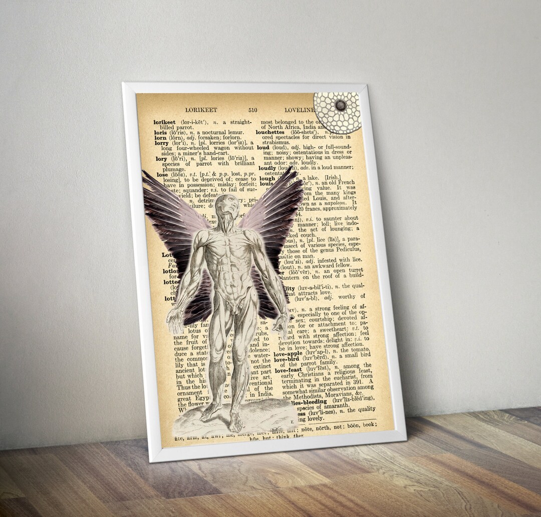 Vintage Print Angel or Evil. Collage Wall Art, Vintage Home Decor, Old ...