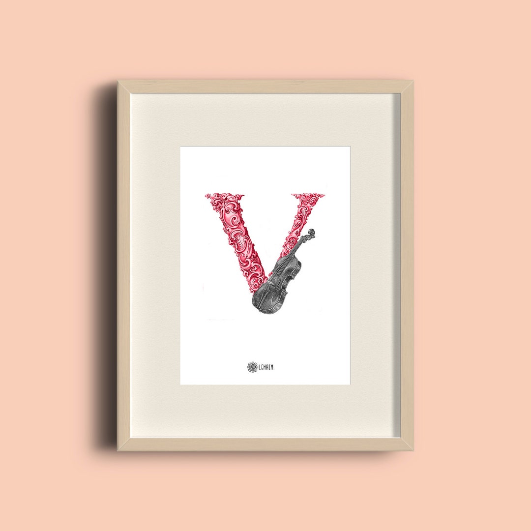 Instant Download Print Nursery Alphabet Artwork Letter V Wall - Etsy