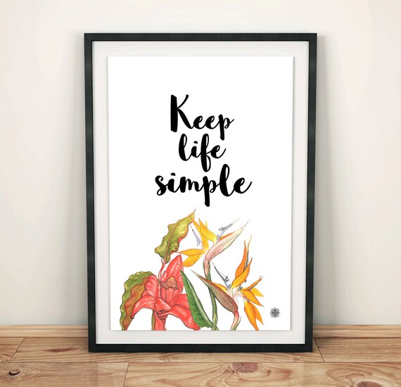 Keep Life Simple Print Instant Download Motivational Wall | Etsy