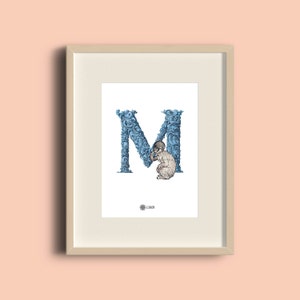 Instant Download Print Nursery Alphabet Artwork, Letter M Wall Art ...