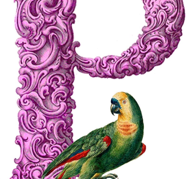 Instant Download Print Nursery Alphabet Artwork, Letter P Wall Art ...