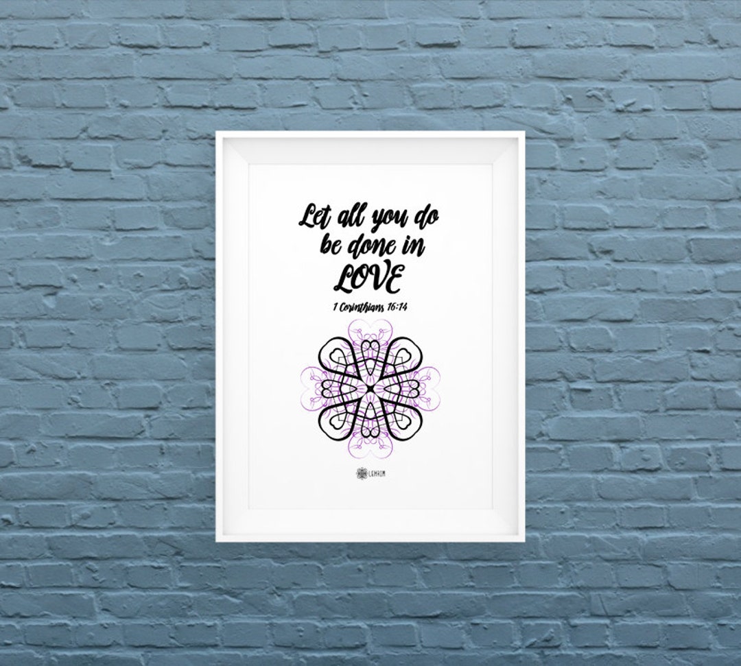 Instant Download Print Let All You Do, Bible Verse, Wall Art Decor ...