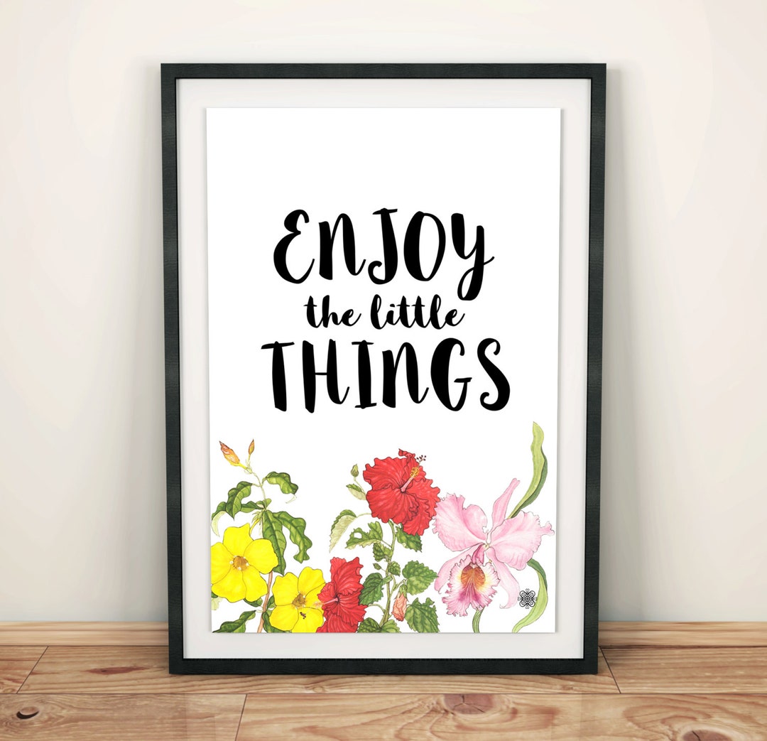 Enjoy the Little Things Print Instant Download, Motivational Wall Art ...