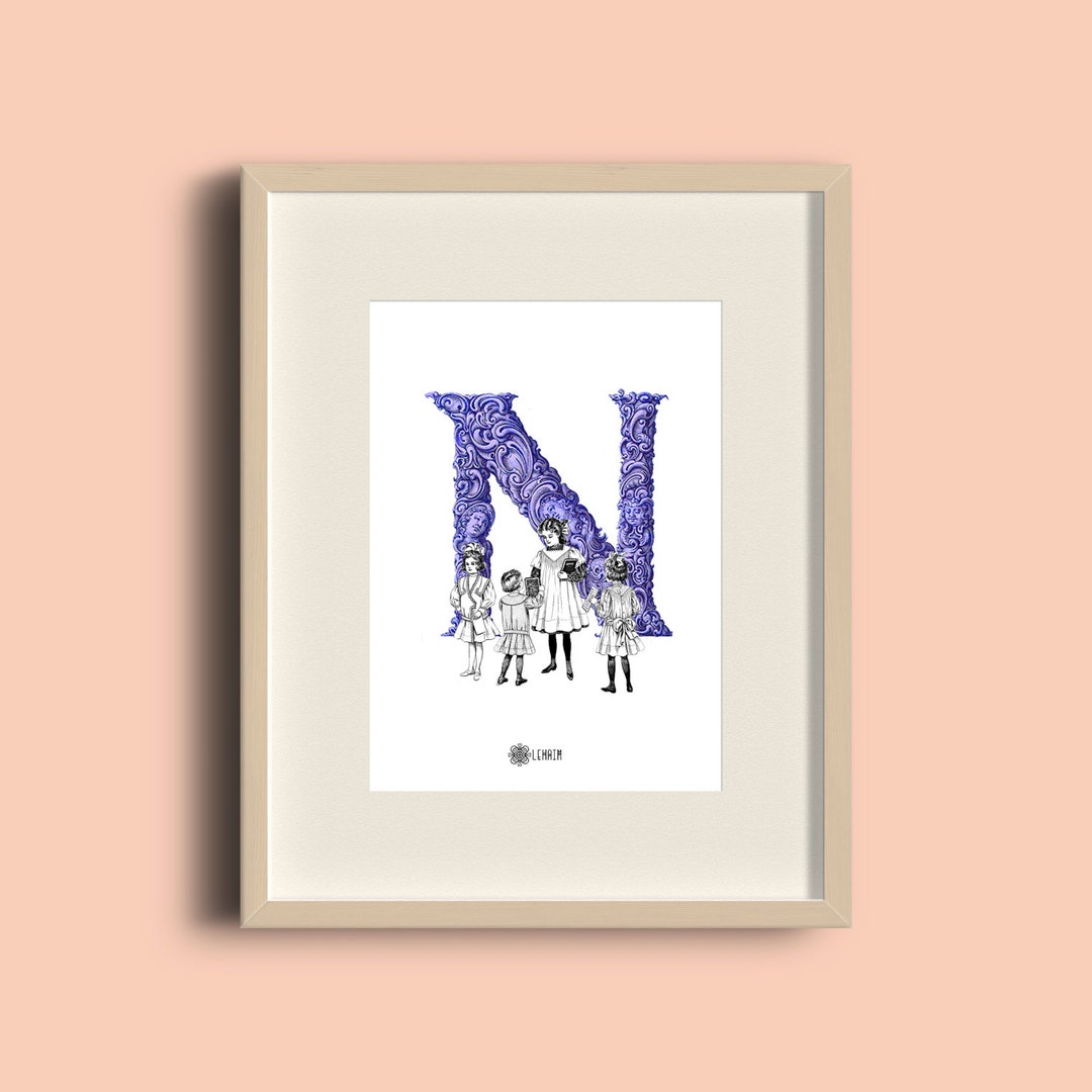 Instant Download Print Nursery Alphabet Artwork, Letter N Wall Art ...