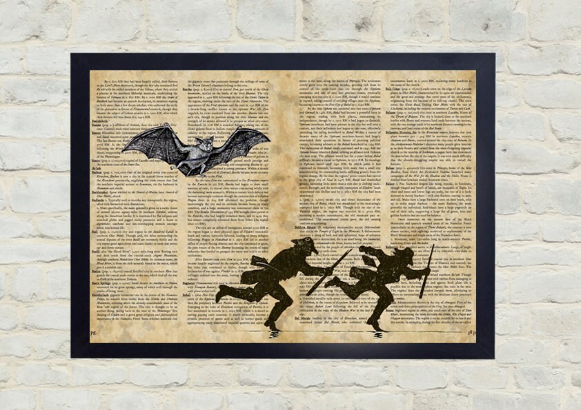 Vintage Print the Bat. Collage Wall Art Vintage Home Decor - Etsy