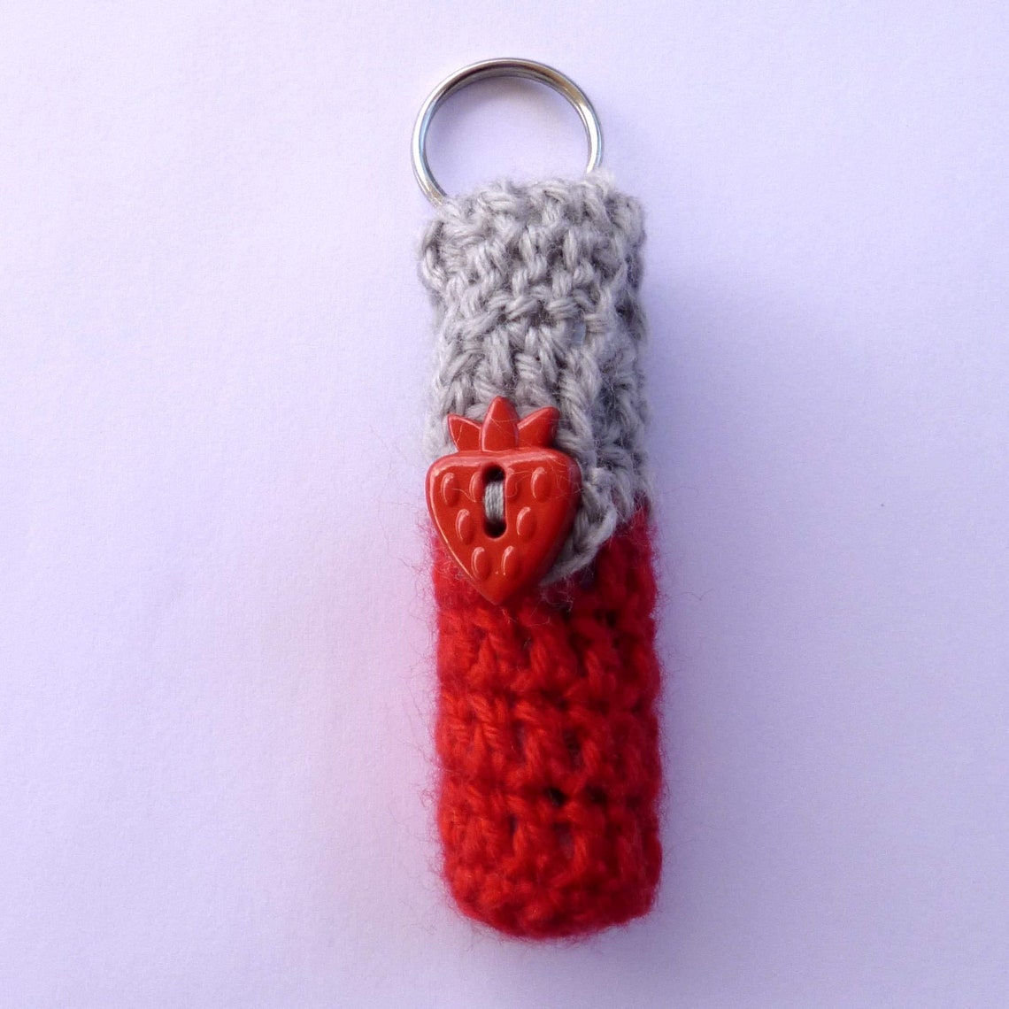 Organic Lip Balm Crochet Covered Key Chain, Key Ring, Key Tag, Bag Tag ...