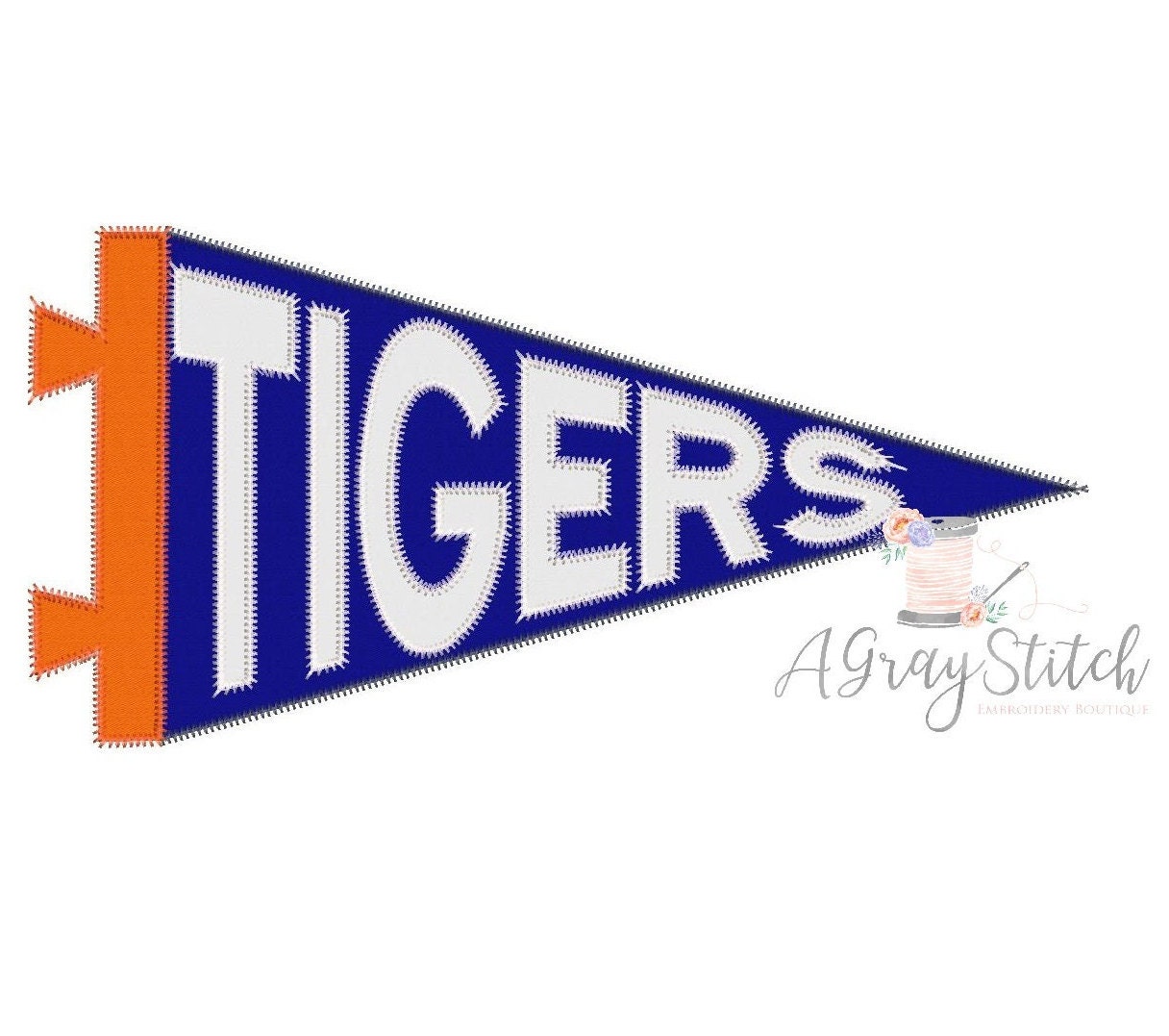 Tigers Pennant Spirit Flag Applique Machine Embroidery Design - Etsy