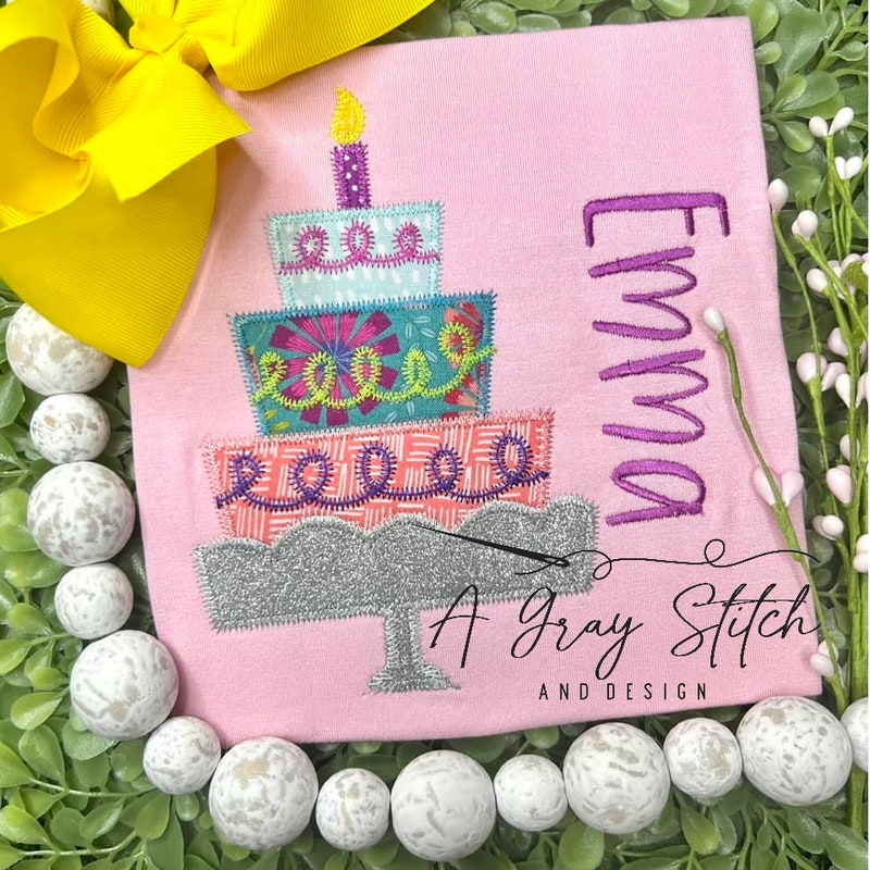 Birthday Cake Applique - Etsy