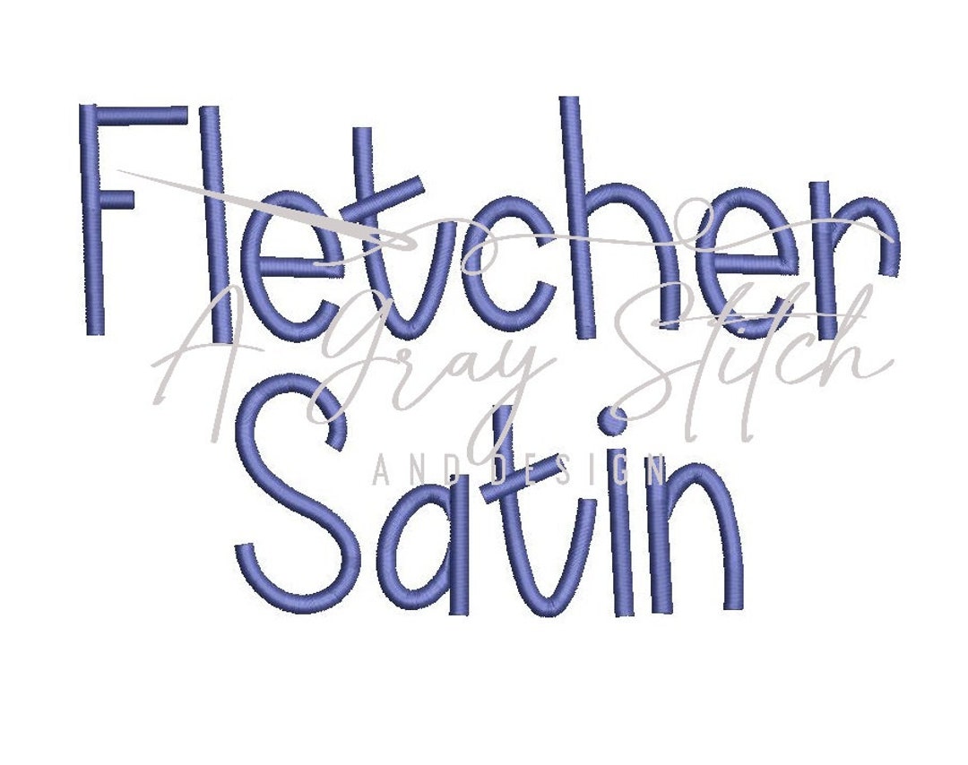 Fletcher Satin Machine Embroidery Font Full Alphabet Uppercase ...