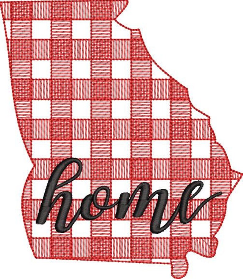 Gingham Sketch Fill Georgia State Machine Embroidery Design - Etsy