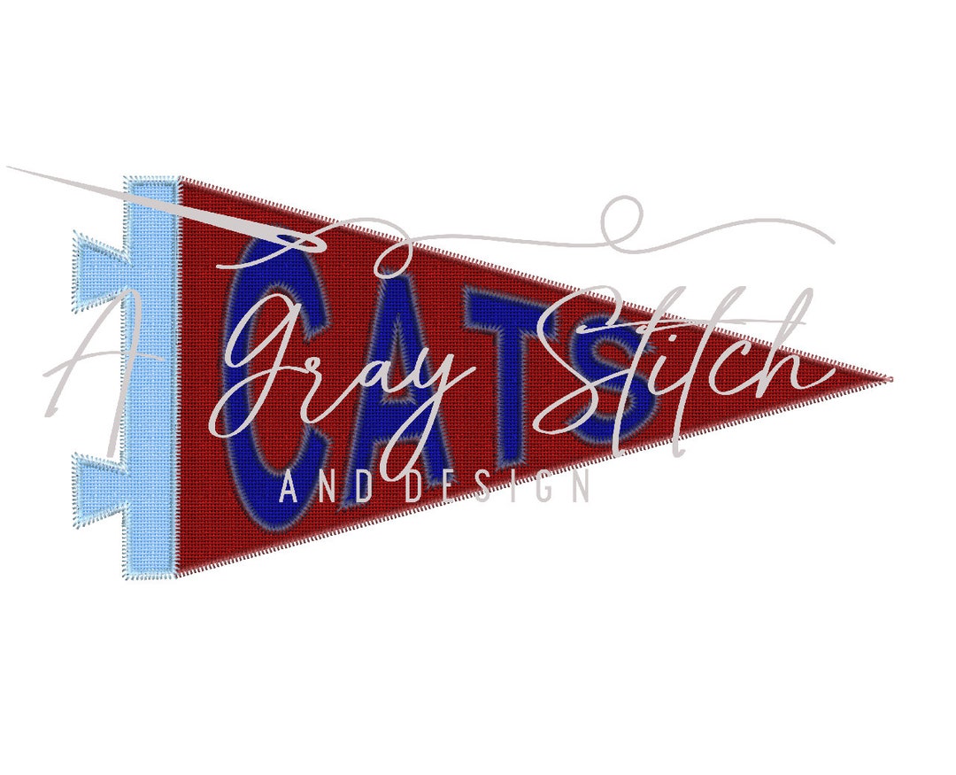 Cats Pennant Flag Machine Embroidery Applique Design - Etsy