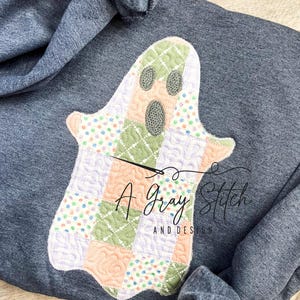 Quilted Square Patchwork Ghost Applique Machine Embroidery Design - Etsy