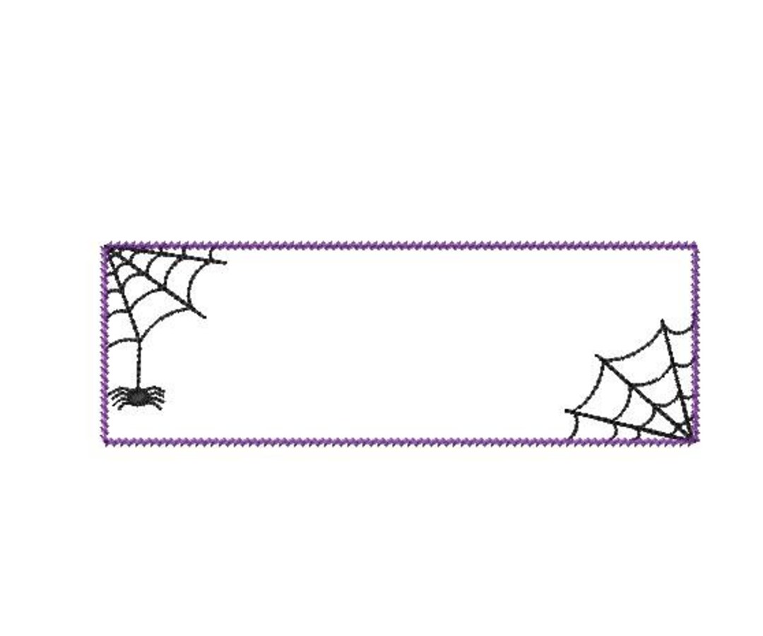 Spiderweb Name Plate Applique Quick Stitch Machine Embroidery - Etsy