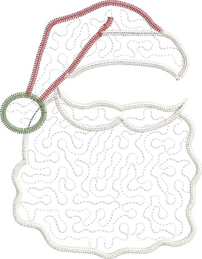 Quilted Santa Face Applique Machine Embroidery Design - Etsy