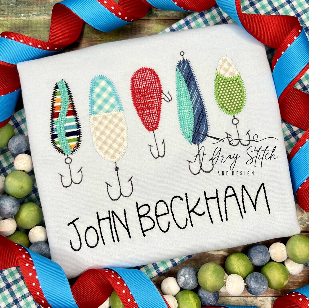 Zig Zag Applique Fishing Lures Machine Embroidery Quick Stitch Design - Etsy