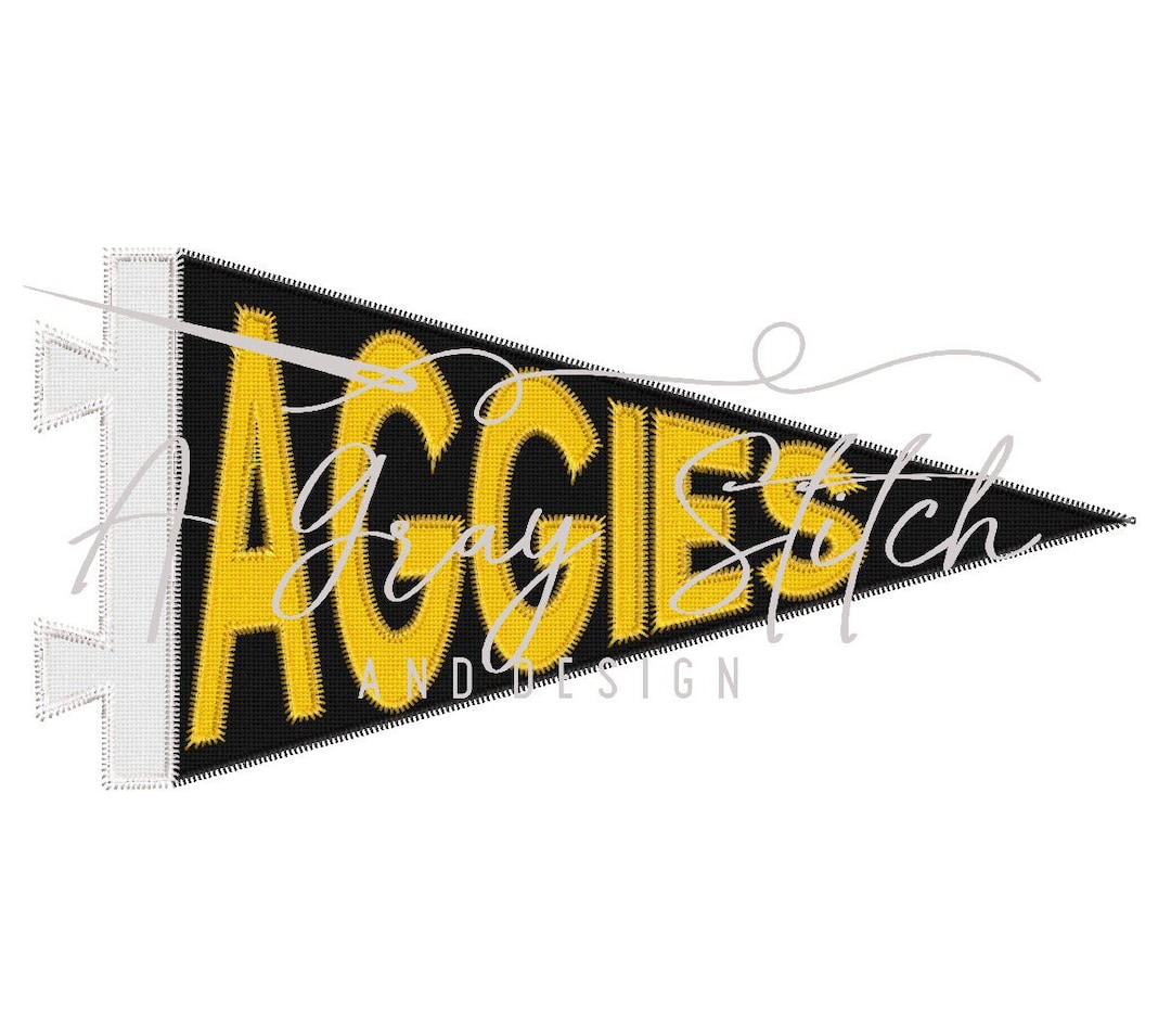 Aggies Pennant Flag Machine Embroidery Applique Design - Etsy