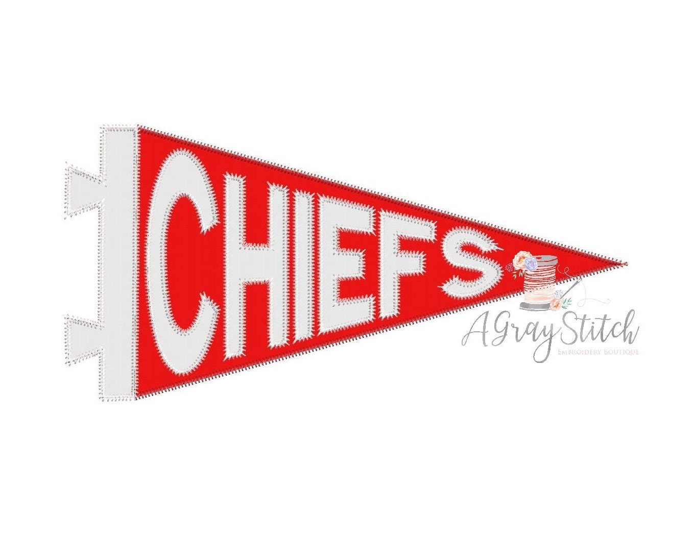 Chiefs Spirit Pennant Flag Applique Machine Embroidery Design - Etsy