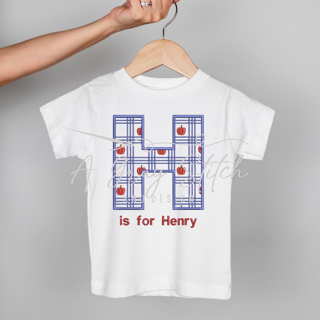 Back to School Apple Plaid Font Satin Embroidery Font BX Included - Etsy