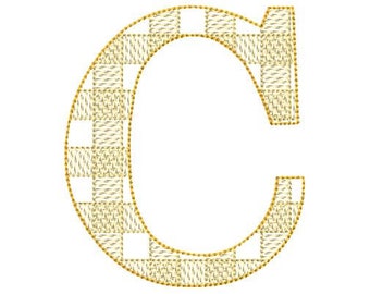 Vine Monogram Letter C Machine Embroidery Design - Etsy