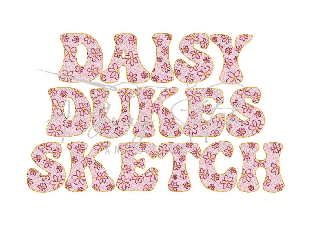 Daisy Dukes Sketch Retro Sketch Fill Font Daisy Doodles Cute Alphabet ...