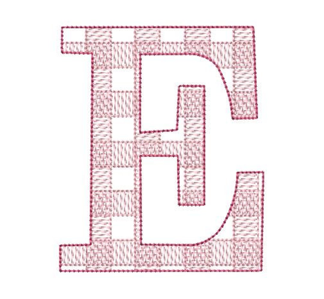 Machine Embroidery Gingham Letter E - Etsy