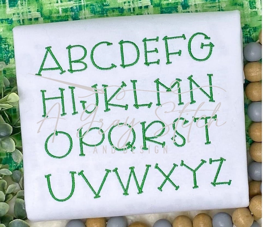 Asher Satin Font Machine Embroidery Font BX Included - Etsy