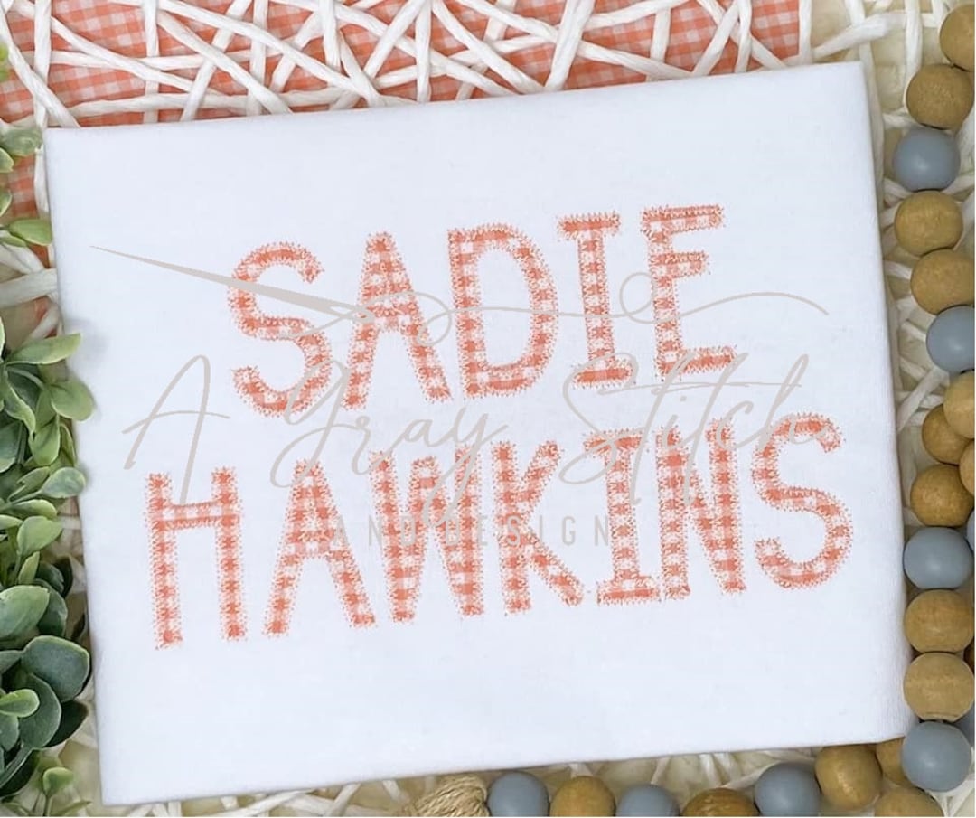Zig Zag Sadie Hawkins Applique Font Machine Embroidery Alphabet - Etsy