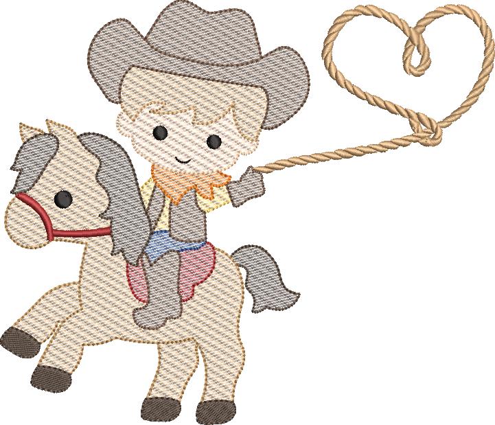 Sketch Fill Valentine's Cowboy Lasso Machine Embroidery Design - Etsy