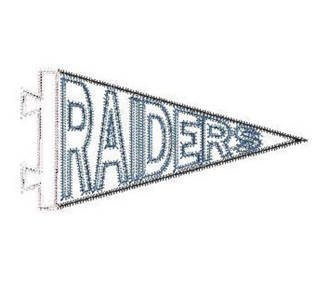 Raiders Pennant Flag Zig Zag Applique Machine Embroidery Spirit Gear ...