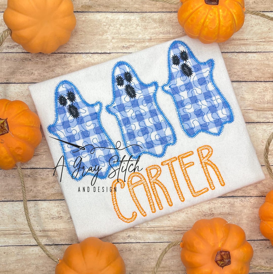 Quilted Solid Ghost Trio Applique Machine Embroidery Design - Etsy