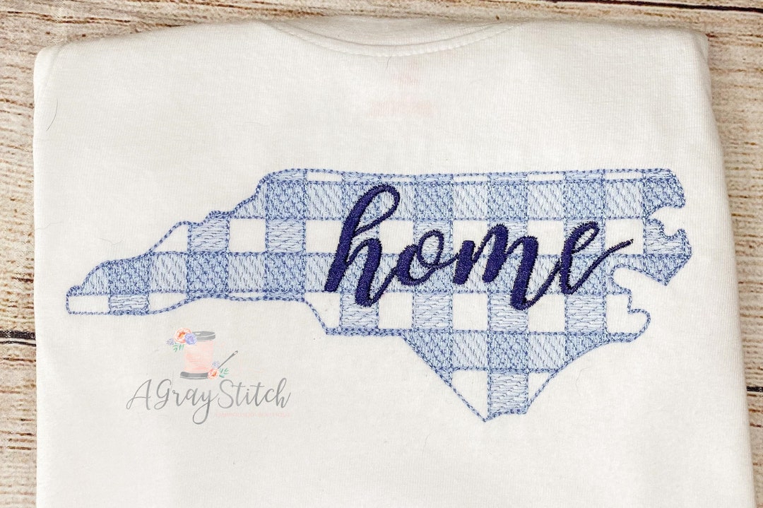 Gingham North Carolina State Machine Embroidery Design - Etsy