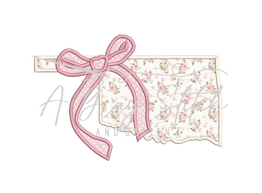 Satin Stitch Coquette State of Oklahoma Machine Embroidery Applique ...