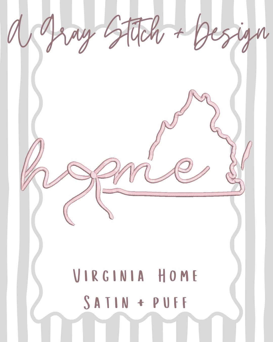 Virginia Home 3D Puff and Satin Machine Embroidery Quick Stitch - Etsy