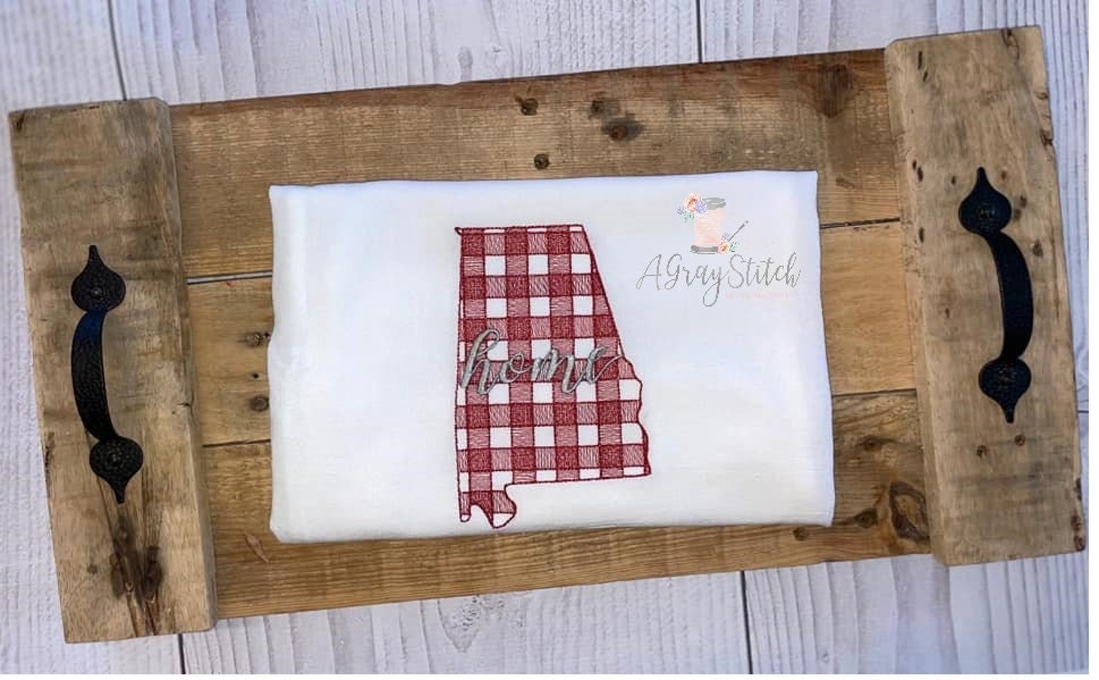 Gingham Alabama State Machine Embroidery Design Sketch Fill - Etsy