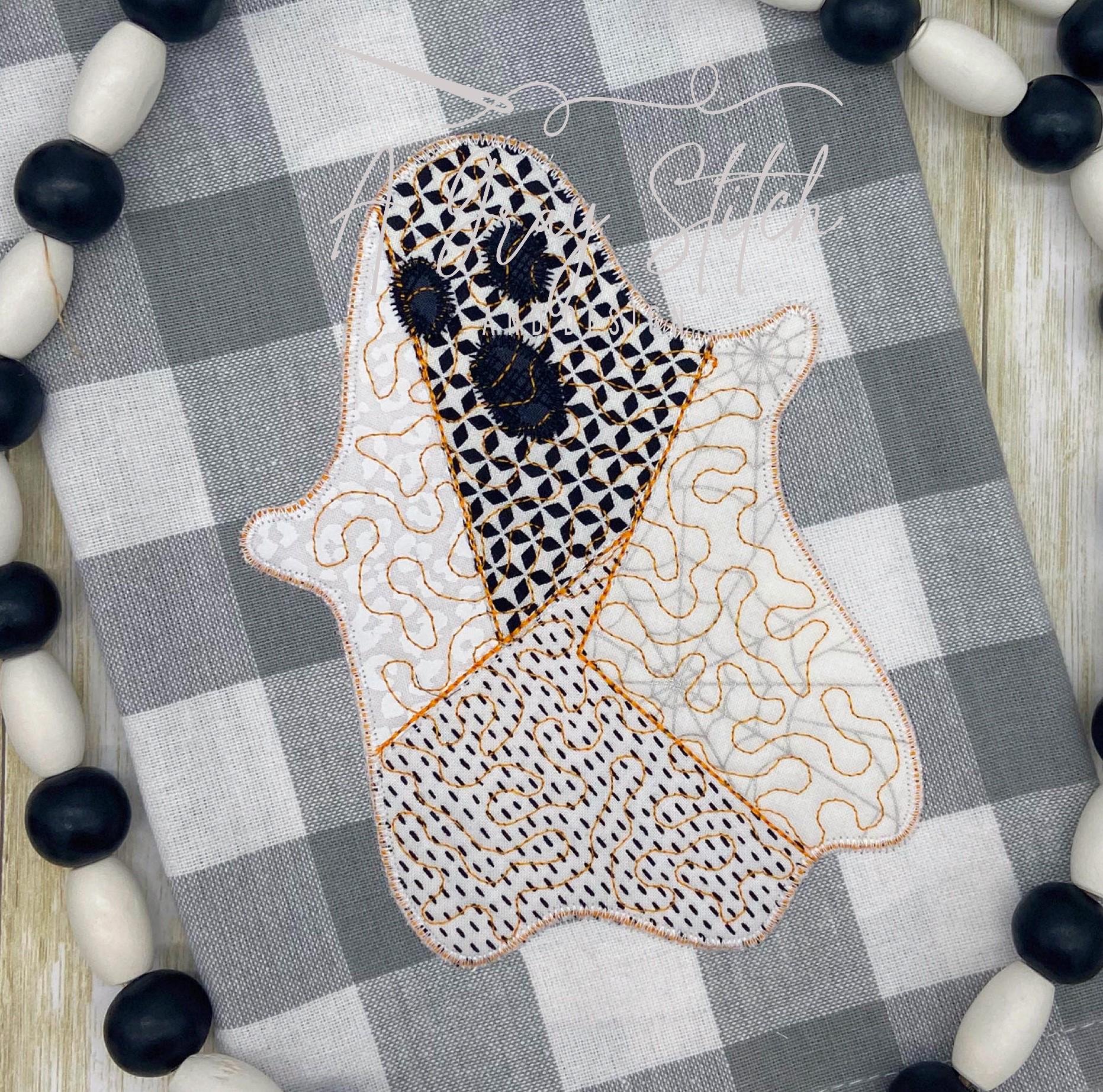 Quilted Patchwork Ghost Applique Machine Embroidery Design - Etsy