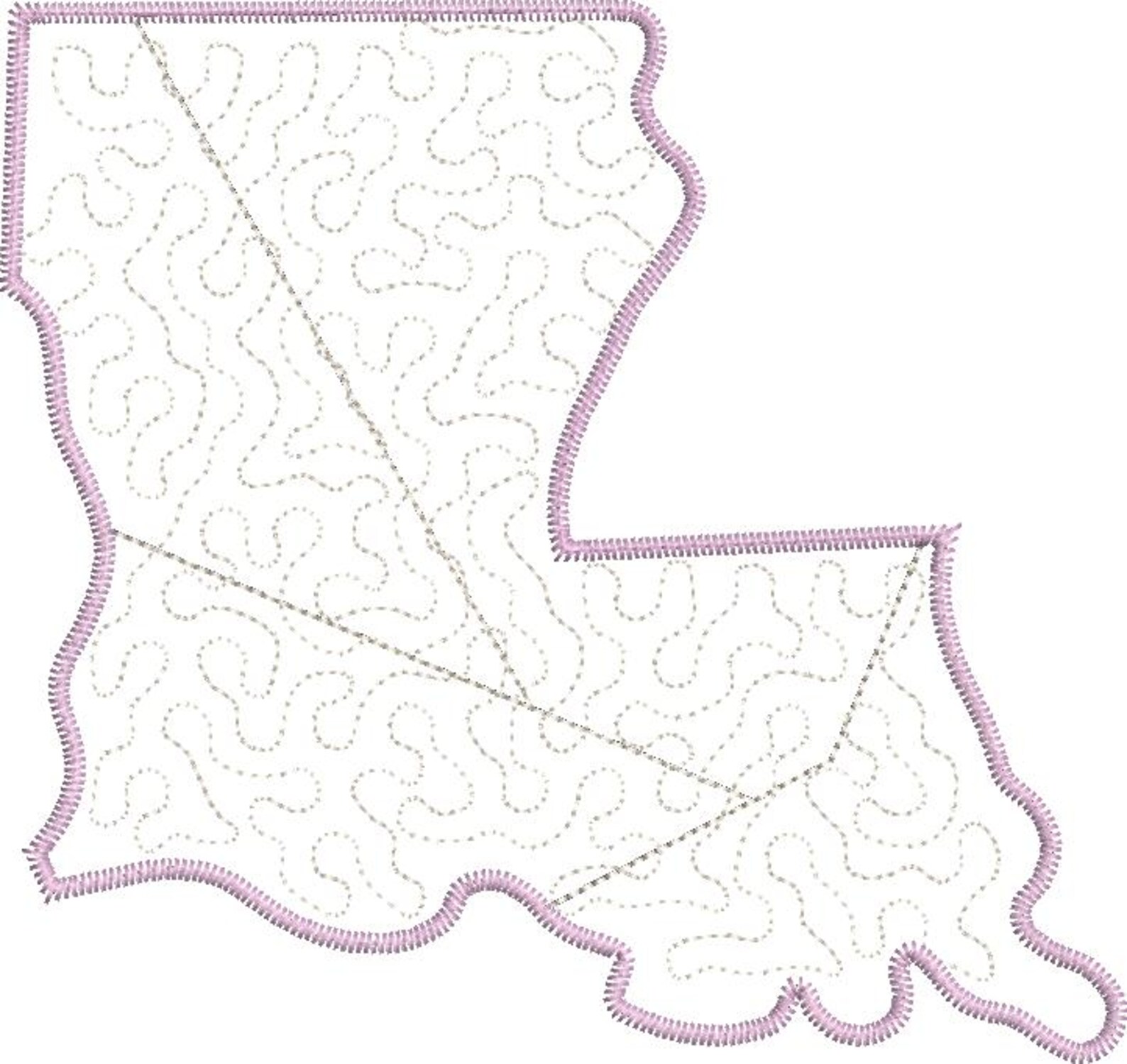 Quilted Patchwork State of Louisiana Machine Embroidery Applique Design ...