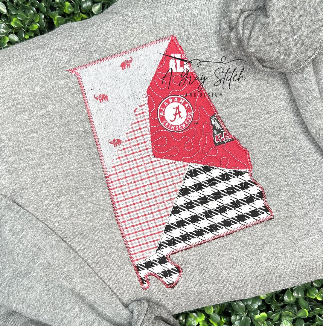 Quilted Patchwork State of Alabama Machine Embroidery Applique Design ...