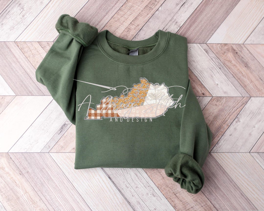 Quilted Patchwork State of Kentucky Machine Embroidery Applique Design ...