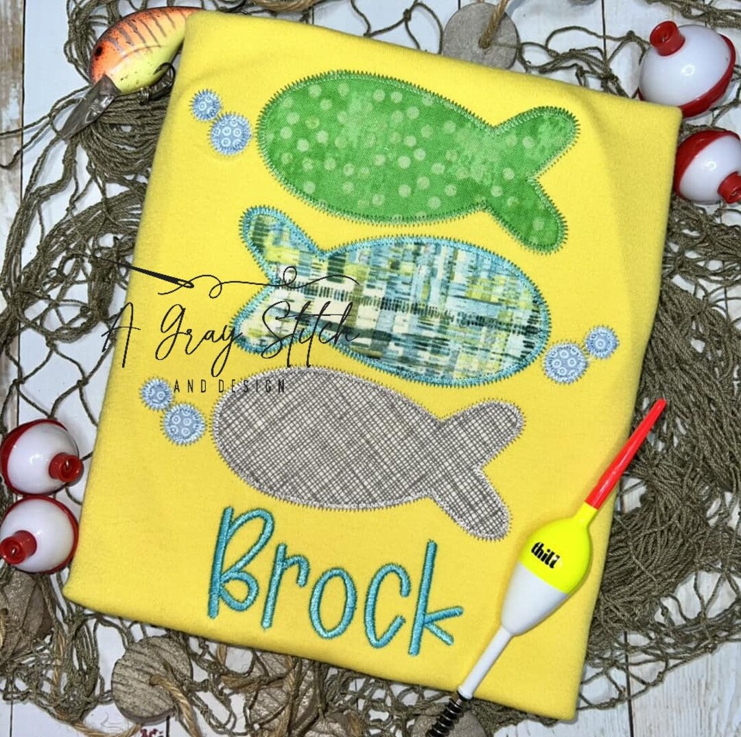 Fish Trio Zig Zag Applique Machine Embroidery Design - Etsy