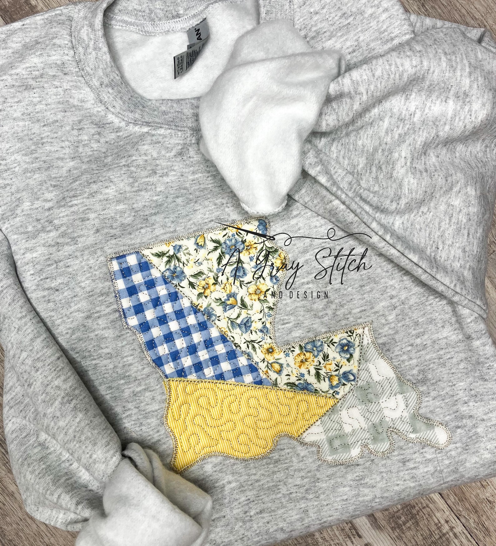 Quilted Patchwork State of Louisiana Machine Embroidery Applique Design ...