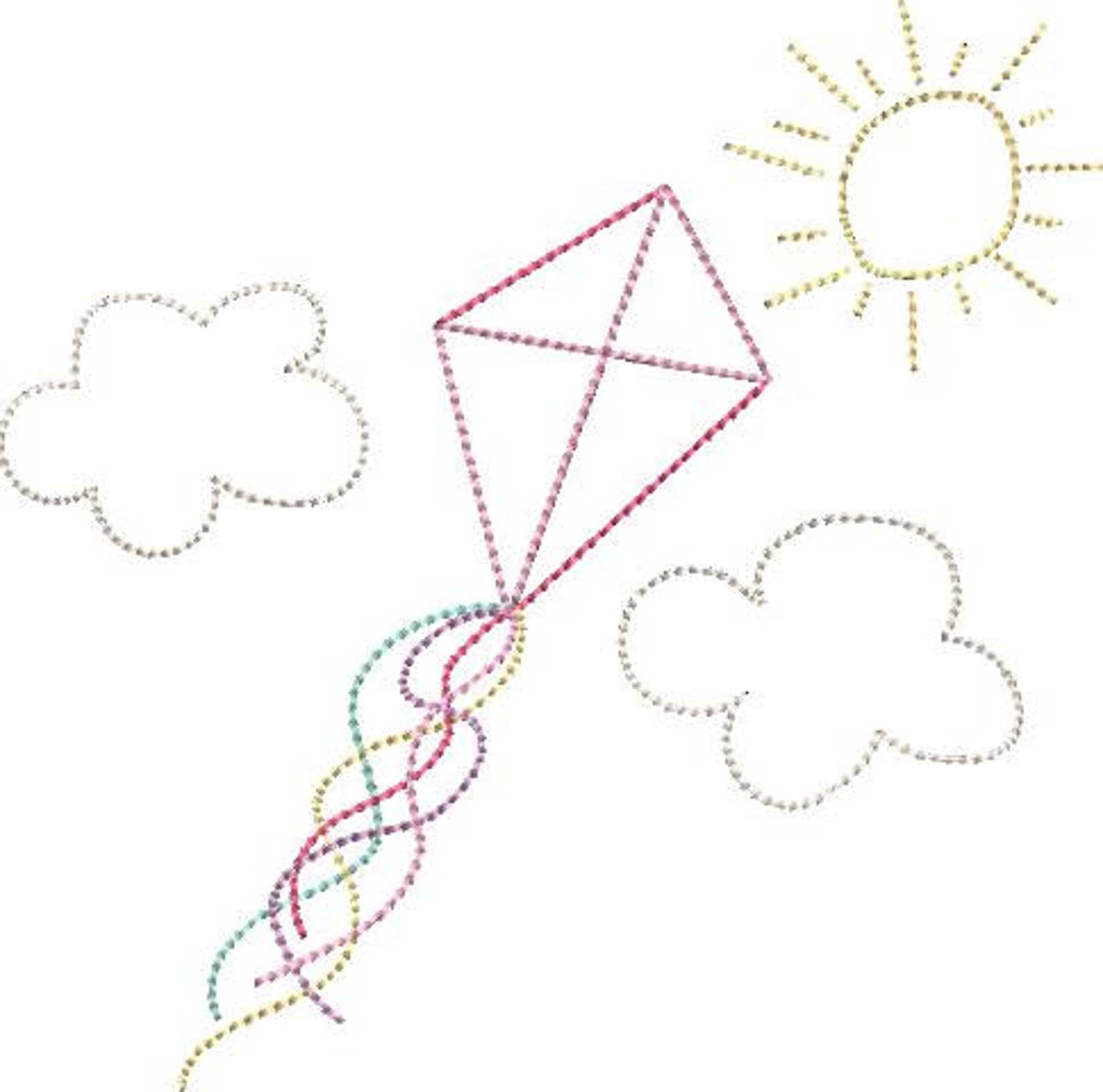 Kite Scene Applique Design Spring Kite Scene Applique Embroidery Design ...