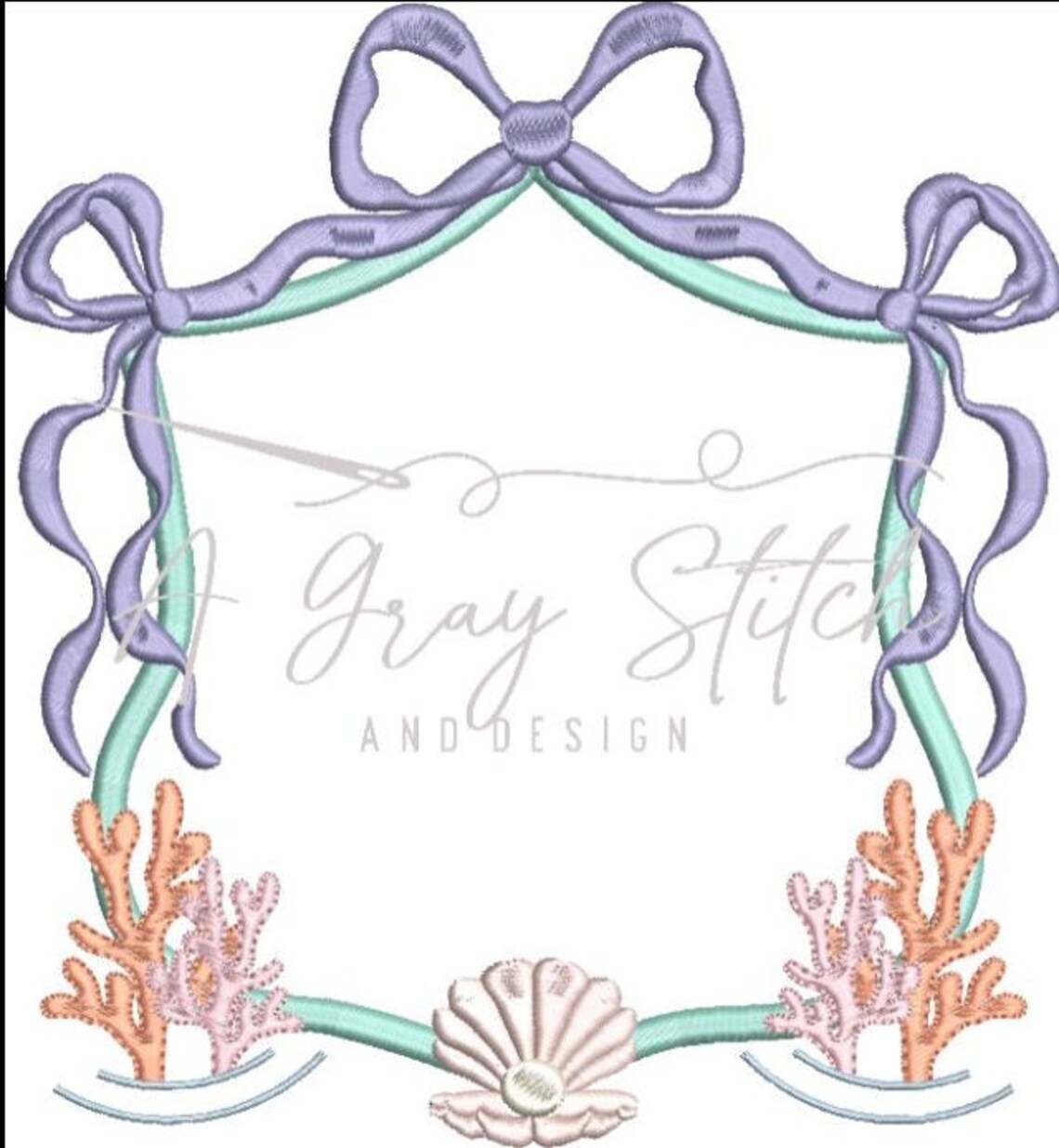 Mermaid Inspired Crest Machine Embroidery Design - Etsy
