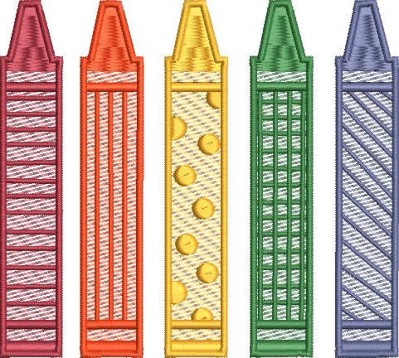 Sketch Fill Embroidery Design Crayons Quick Stitch - Etsy