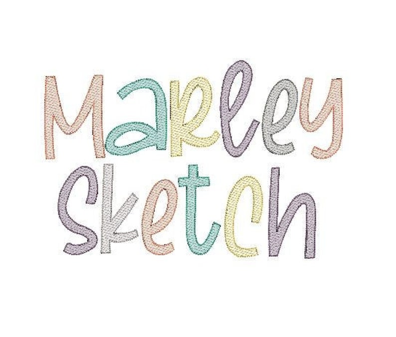 Marley Sketch Fill Font Embroidery Alphabet BX Included - Etsy
