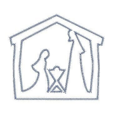 Zig Zag Simple Nativity Applique Design Machine Embroidery - Etsy