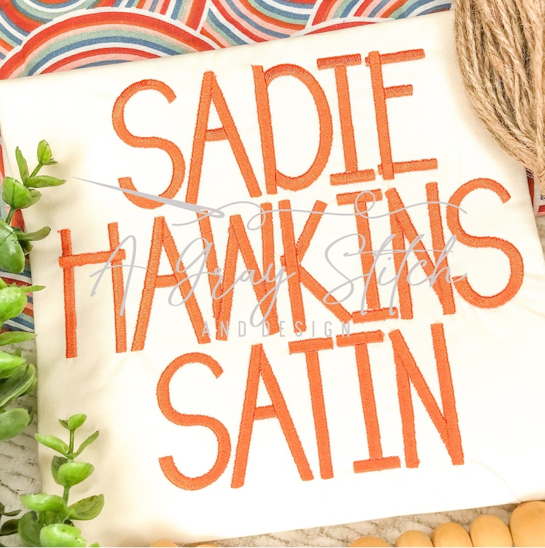 Sadie Hawkins Satin Machine Embroidery Font Alphabet BX Included - Etsy