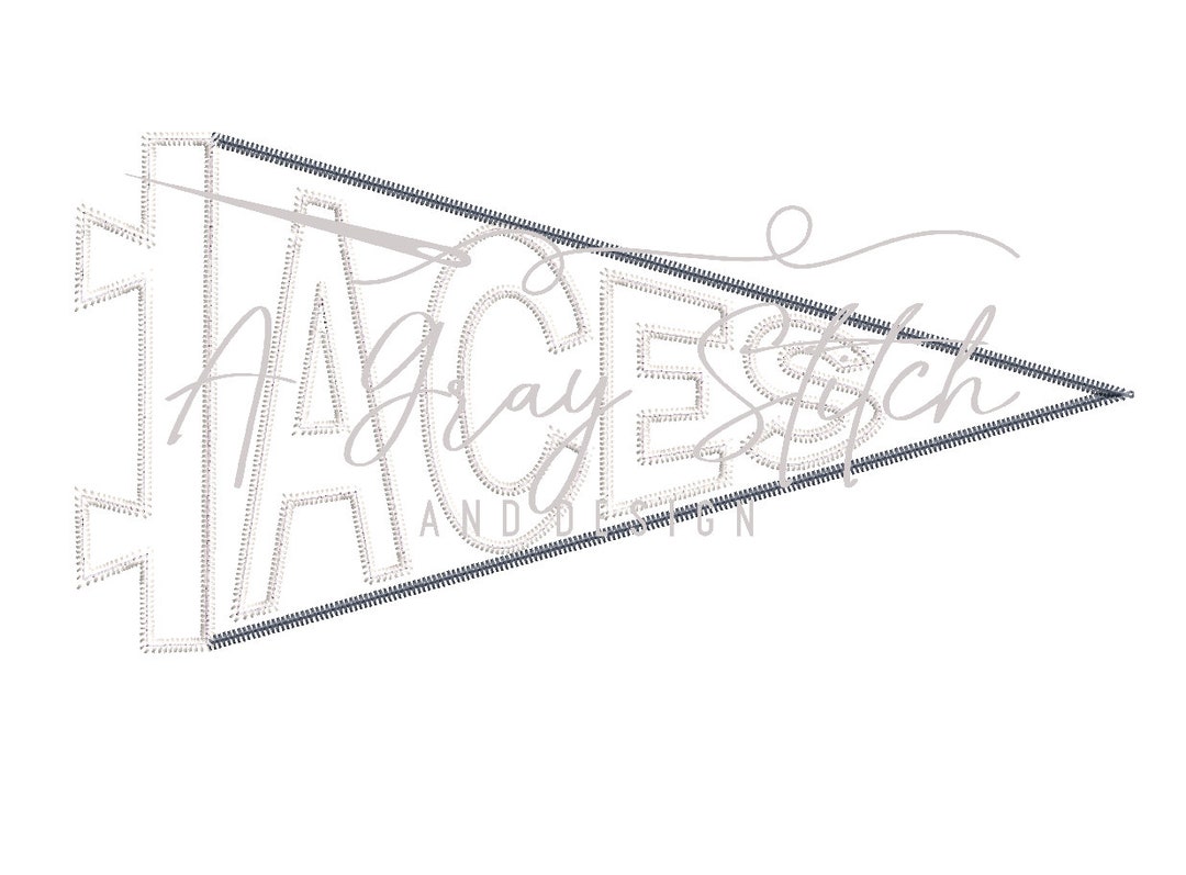 ACES Pennant Flag Applique Machine Embroidery Design - Etsy