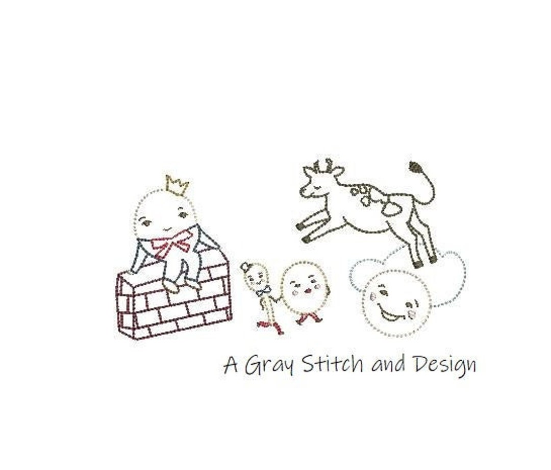Nursery Rhymes Vintage Stitch Embroidery Design Quick Stitch Nursery ...