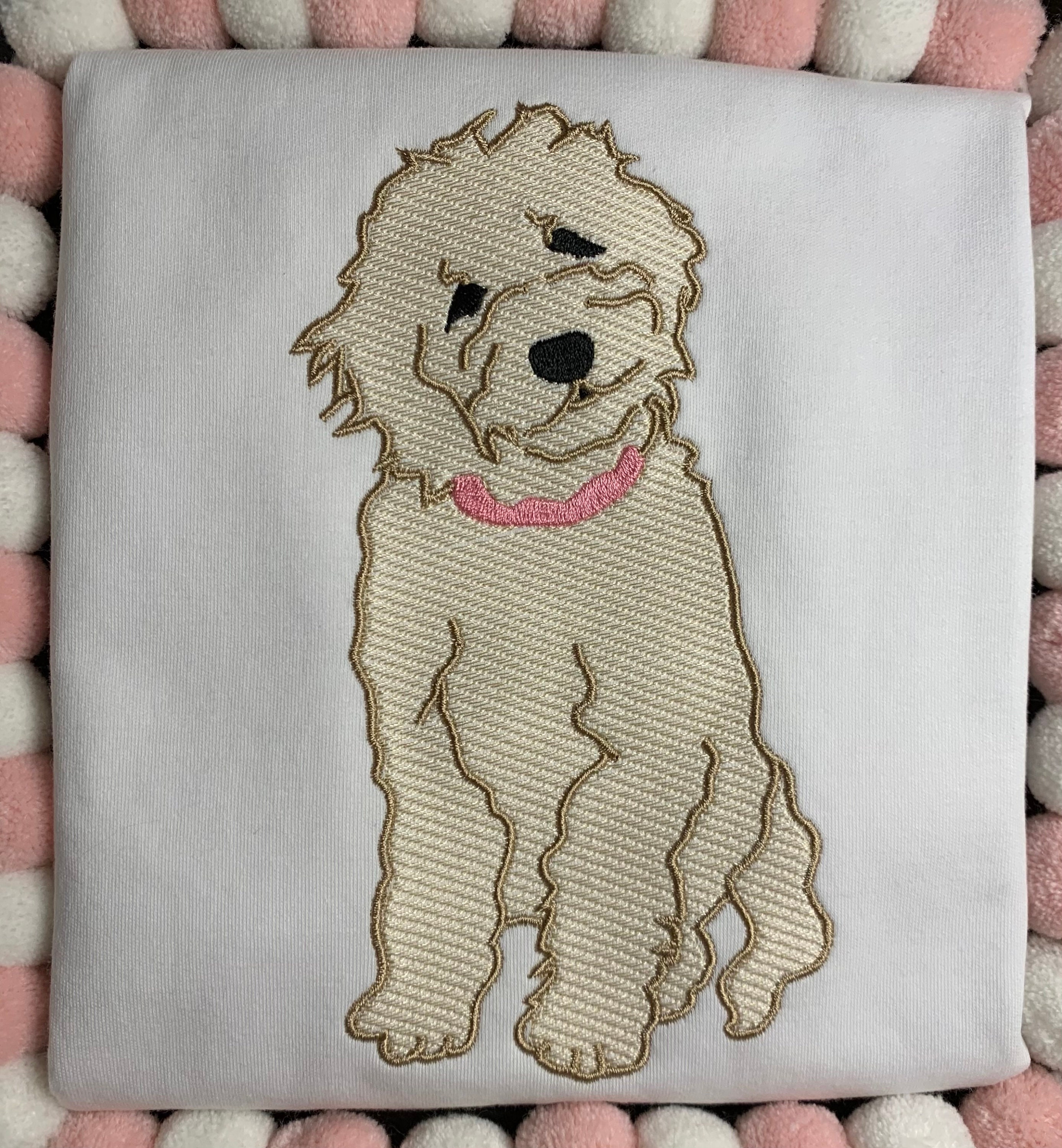 Doodle Dog Sketch Embroidery Design Golden Doodle Embroidery - Etsy