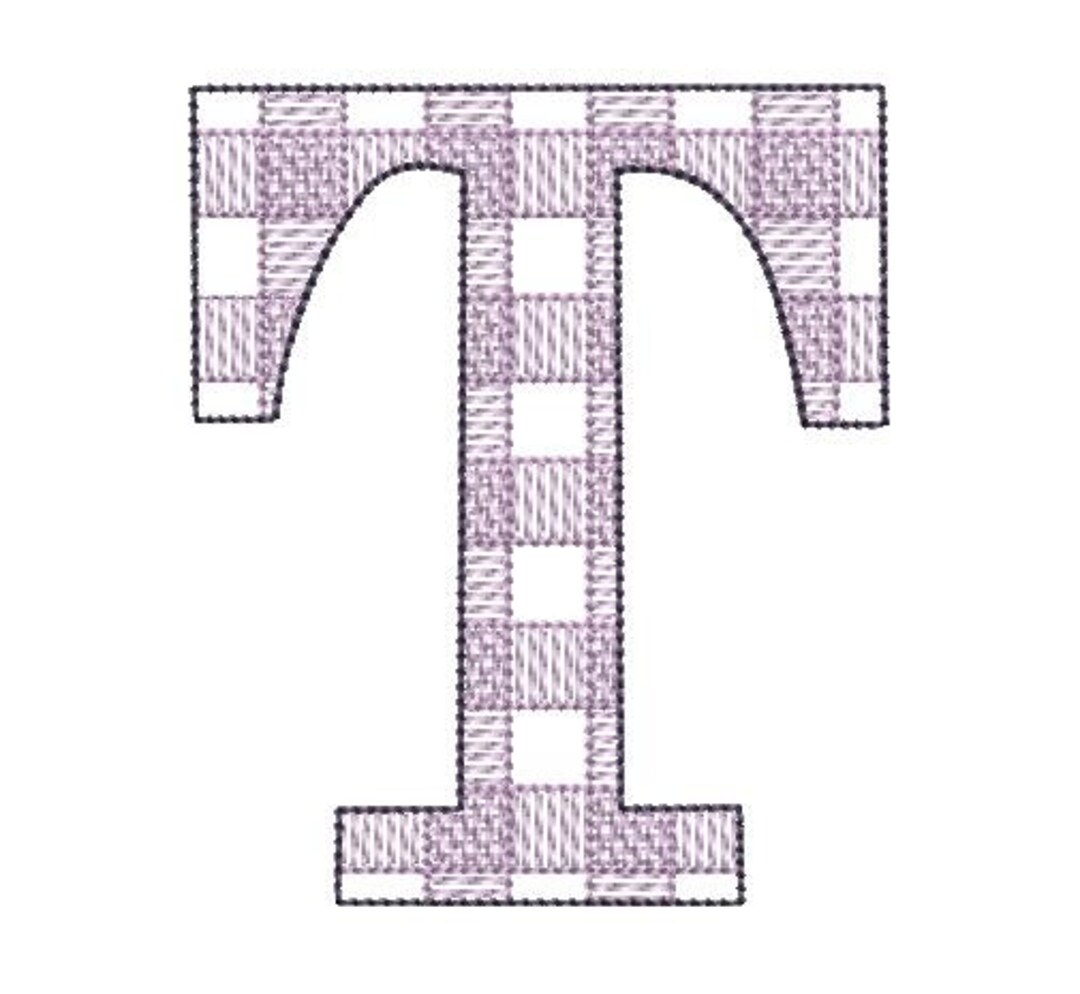 Machine Embroidery Gingham Single Letter T - Etsy